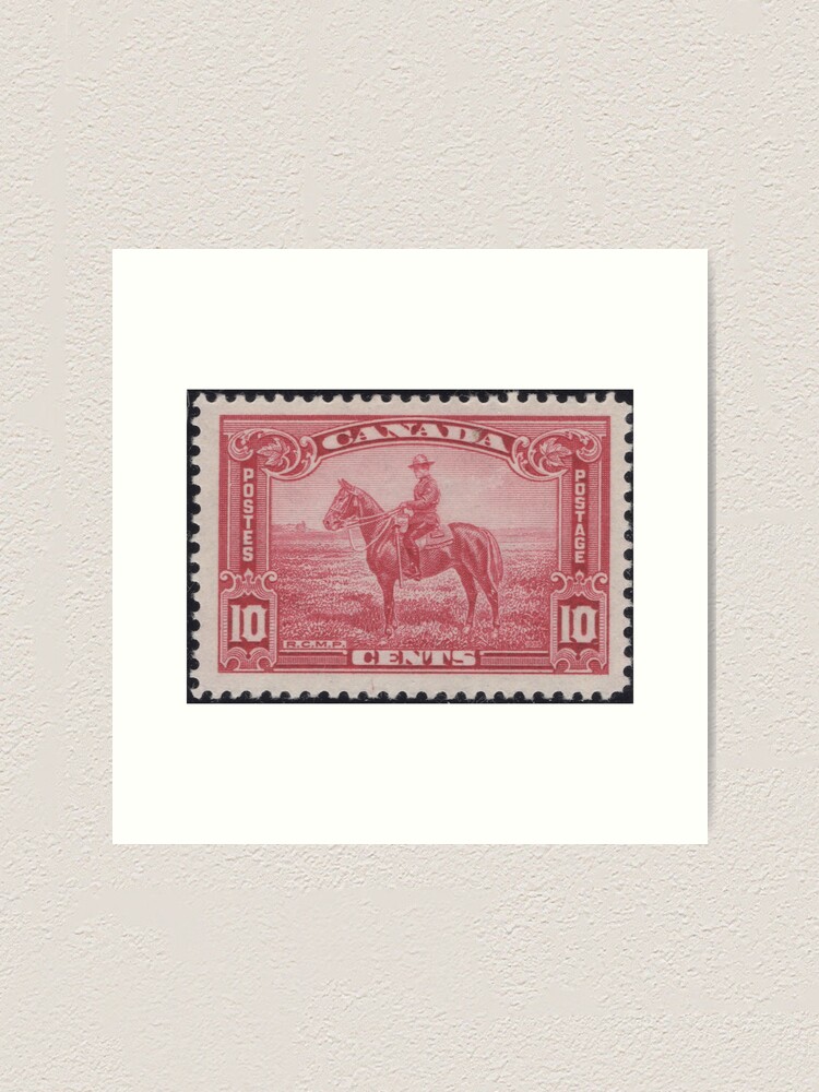 "RCMP - 1935 classic Mountie stamp - CANADA" Art Print for Sale by ...
