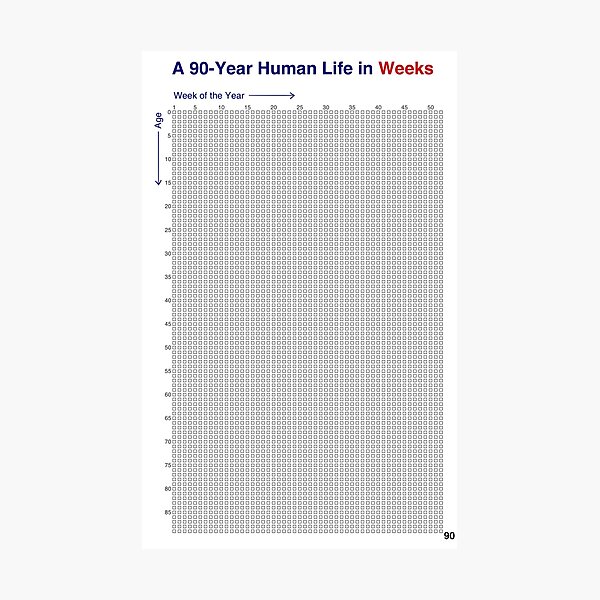 "A 90 - Year human Life in Weeks" Photographic Print for Sale by ...