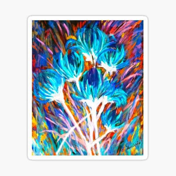 "Blooms Inverted - flora - nature - digital (ED01)" Sticker for Sale by ...