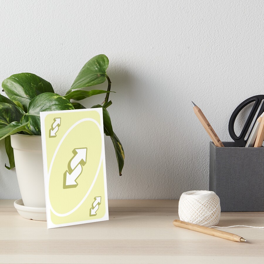 "Yellow Uno Reverse Card" Art Board Print by rachelsuli | Redbubble