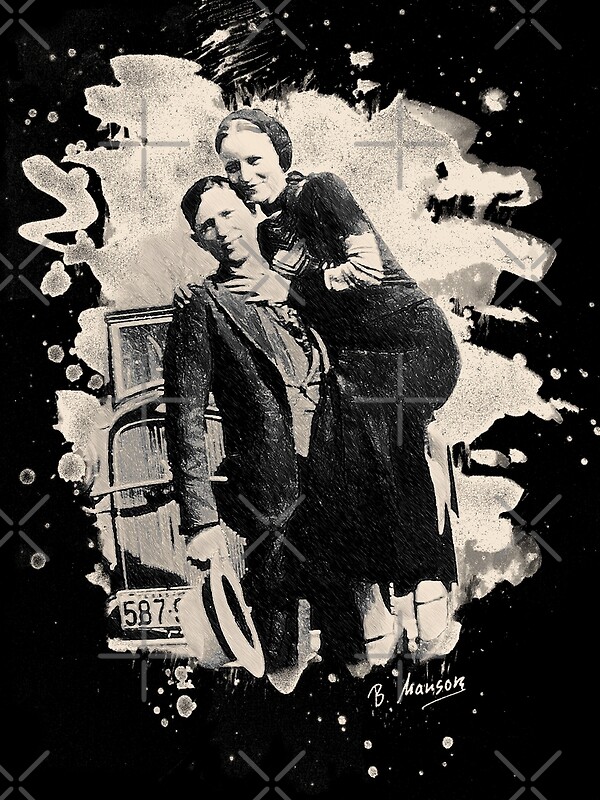 "Bonnie & Clyde (bleached look)" by Bela-Manson | Redbubble