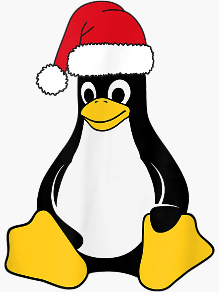 "Linux-Mascot-Tux-The-Penguin-Santa-Hat-Nerd-Geek-Christmas" Sticker ...