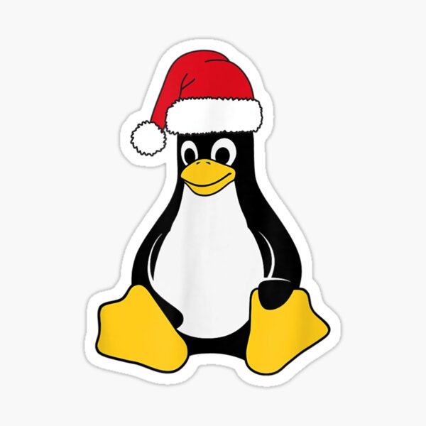 "Linux-Mascot-Tux-The-Penguin-Santa-Hat-Nerd-Geek-Christmas" Sticker ...