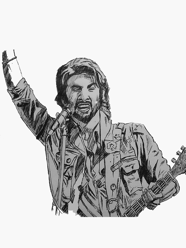 "Rockstar Sketch" Sticker by LxmiNrne | Redbubble