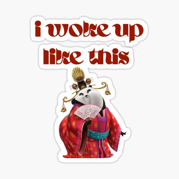"I woke up like this. Funny panda" Sticker for Sale by Toothless-3377 ...