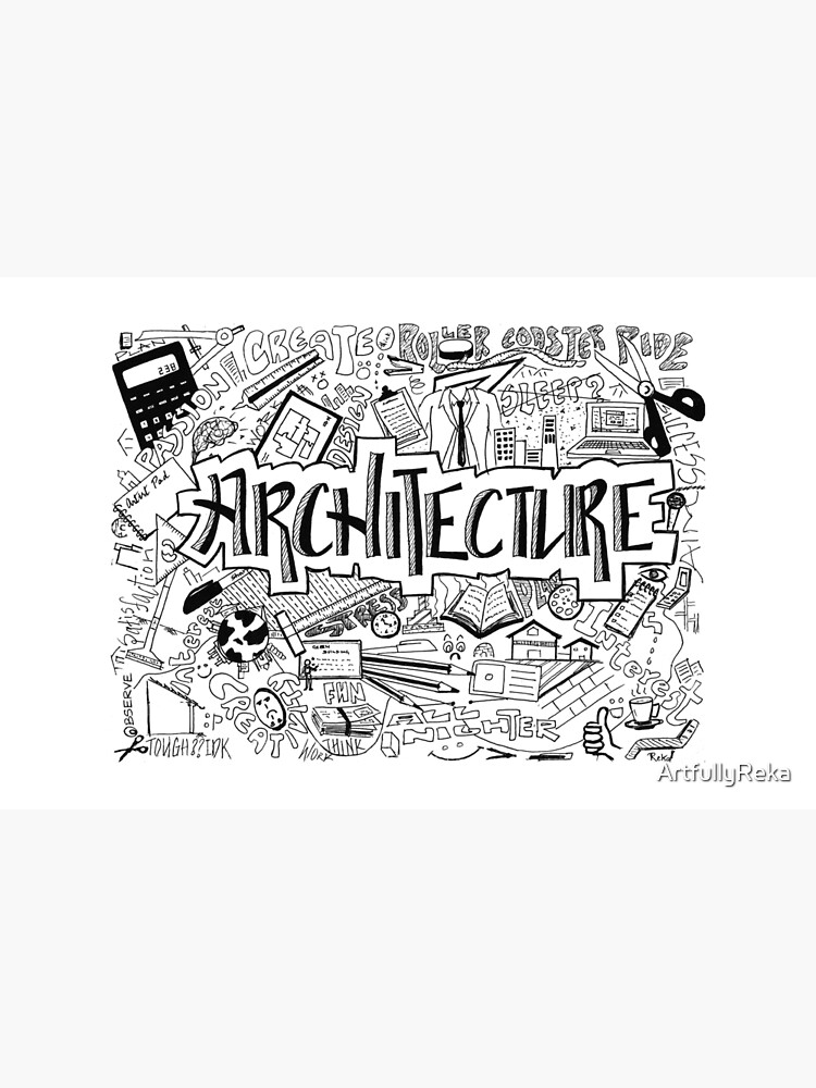 "architecture word art doodle poster " Laptop Skin for Sale by ...