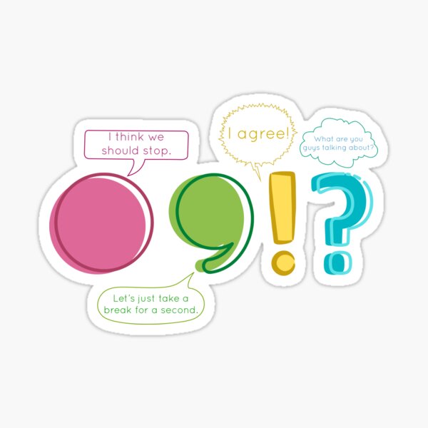 "English teacher grammar punctuation" Sticker for Sale by RowenaScott ...