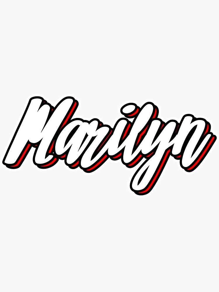 Marilyn First Name Hand Lettering Design Sticker For Sale By Sulies Redbubble