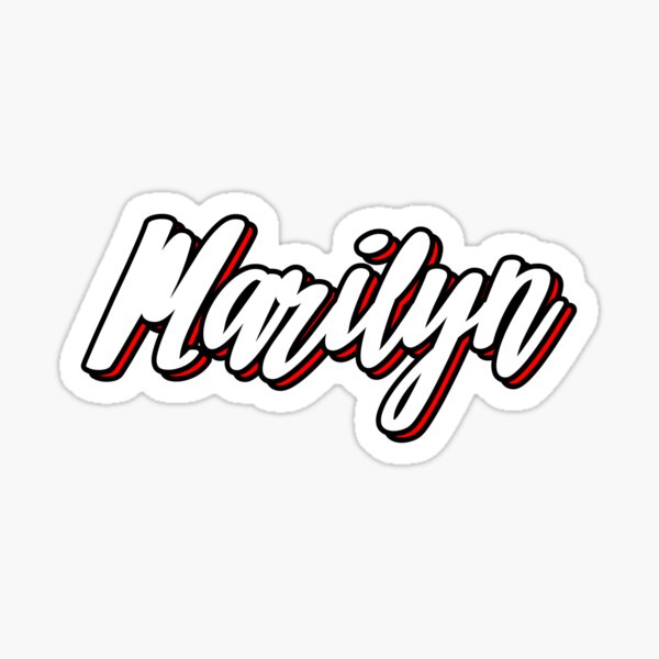 "Marilyn first name - hand lettering design" Sticker for Sale by sulies ...