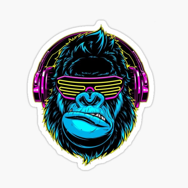 "Cyberpunk Gorilla Collection" Sticker for Sale by SirusArt | Redbubble