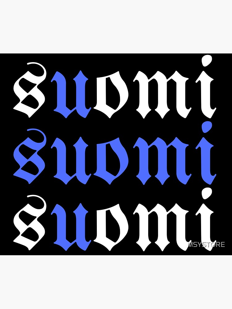 "Suomi Times Three White And Blue Finnish Patriot Design" Sticker for ...
