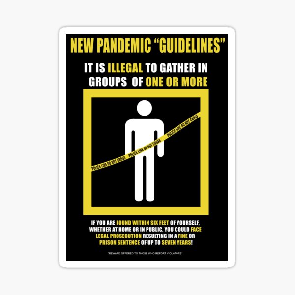 "NEW pandemic "Guidelines"" Sticker for Sale by mavisshelton | Redbubble