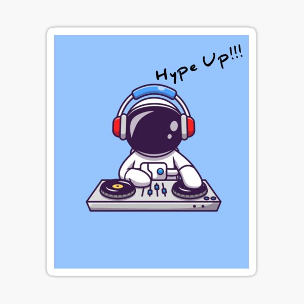 "cute astronaut playing dj" Sticker by Speedora | Redbubble