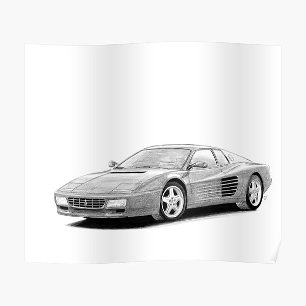 "Ferrari Testarossa" Poster by Cardrawing-Art | Redbubble