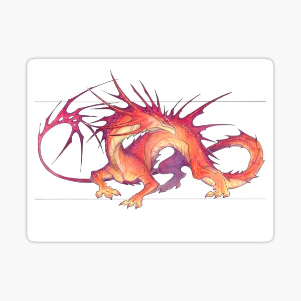 "fiery" Sticker for Sale by drachenmagier | Redbubble