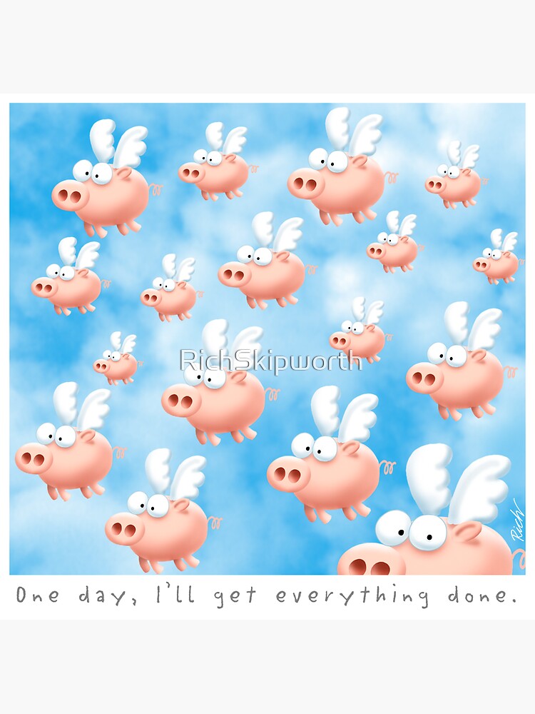 "Pigs might fly" Sticker for Sale by RichSkipworth | Redbubble