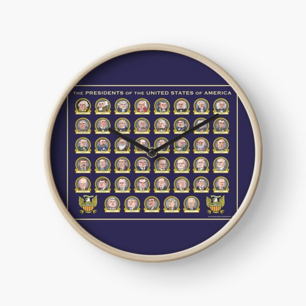 "Presidents of the United States of America (Design Two)" Clock for ...