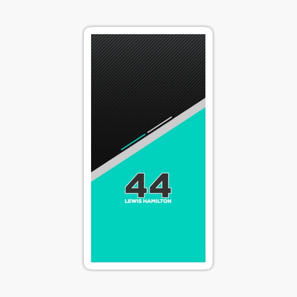 "Lewis Hamilton 44" Sticker for Sale by Rivao | Redbubble