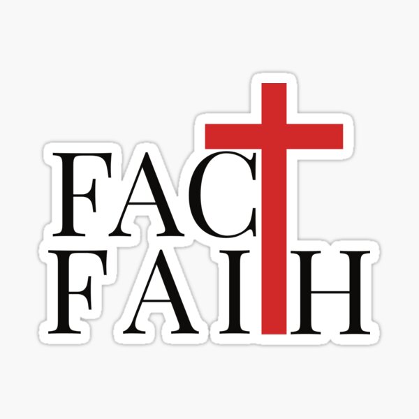 "Fact Over Faith - Cross" Sticker by JSCG | Redbubble