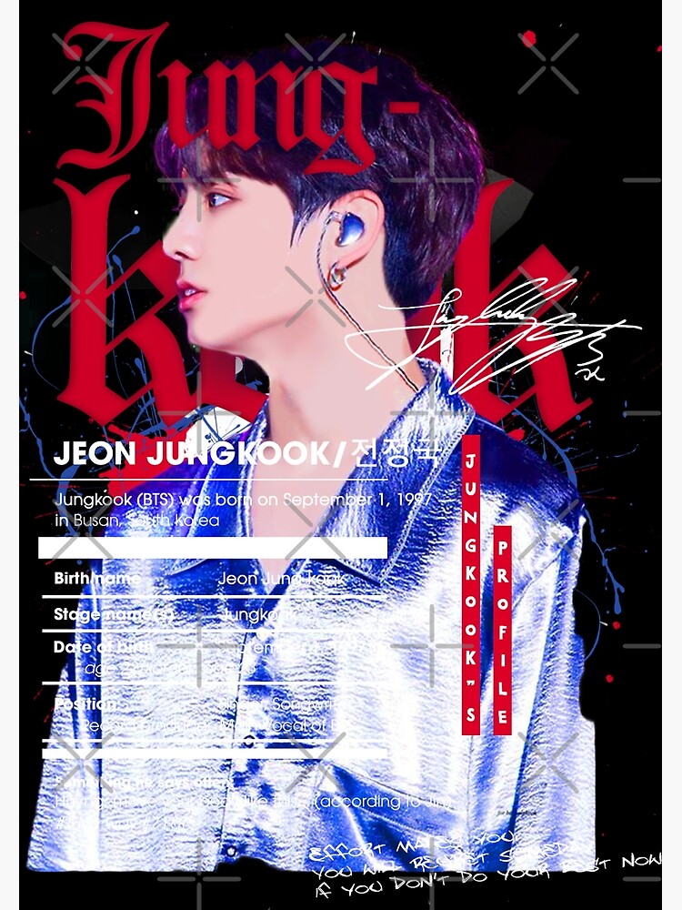 "JUNGKOOK BTS PROFILE FANART" Poster by demisdesign | Redbubble