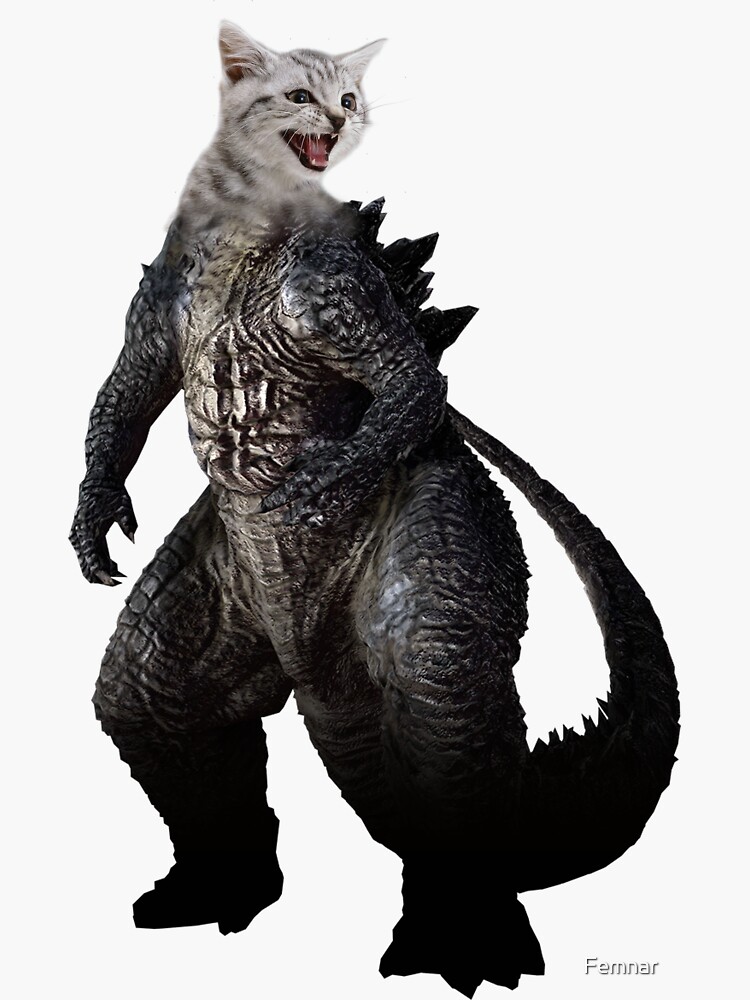 "Kittysaurus" Sticker for Sale by Femnar | Redbubble