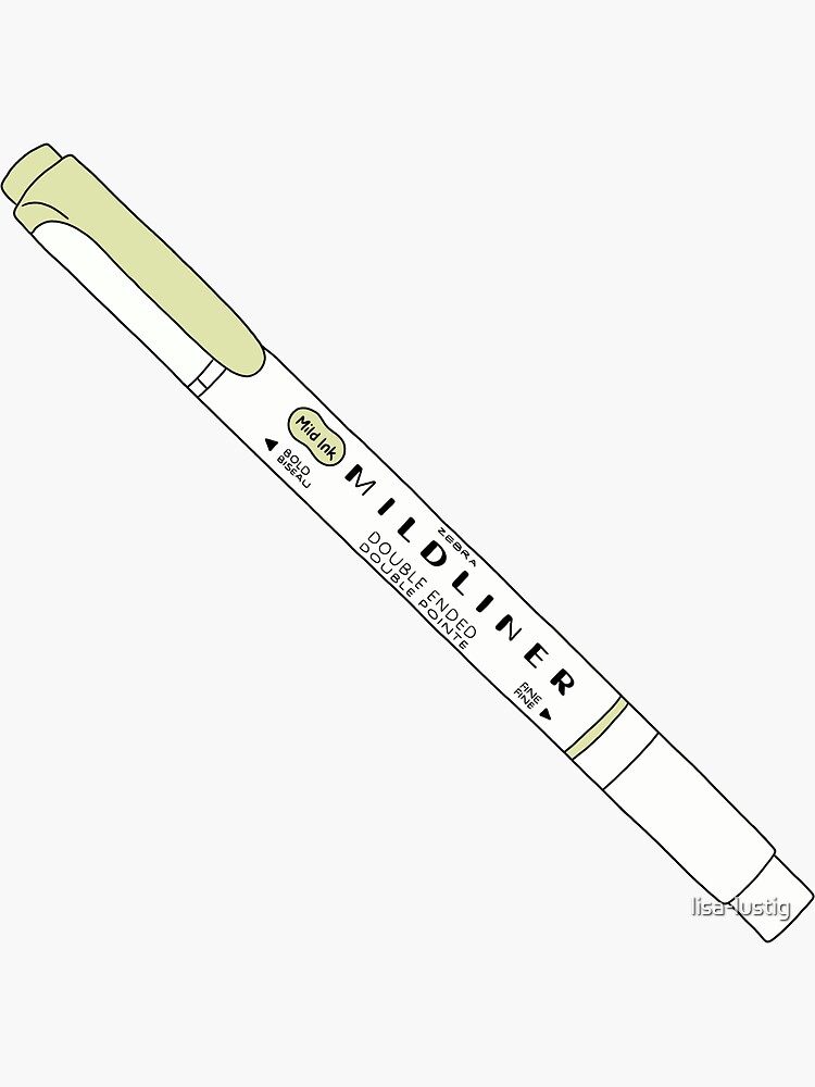 "Zebra Mildliner Pen" Sticker by lisa-lustig | Redbubble