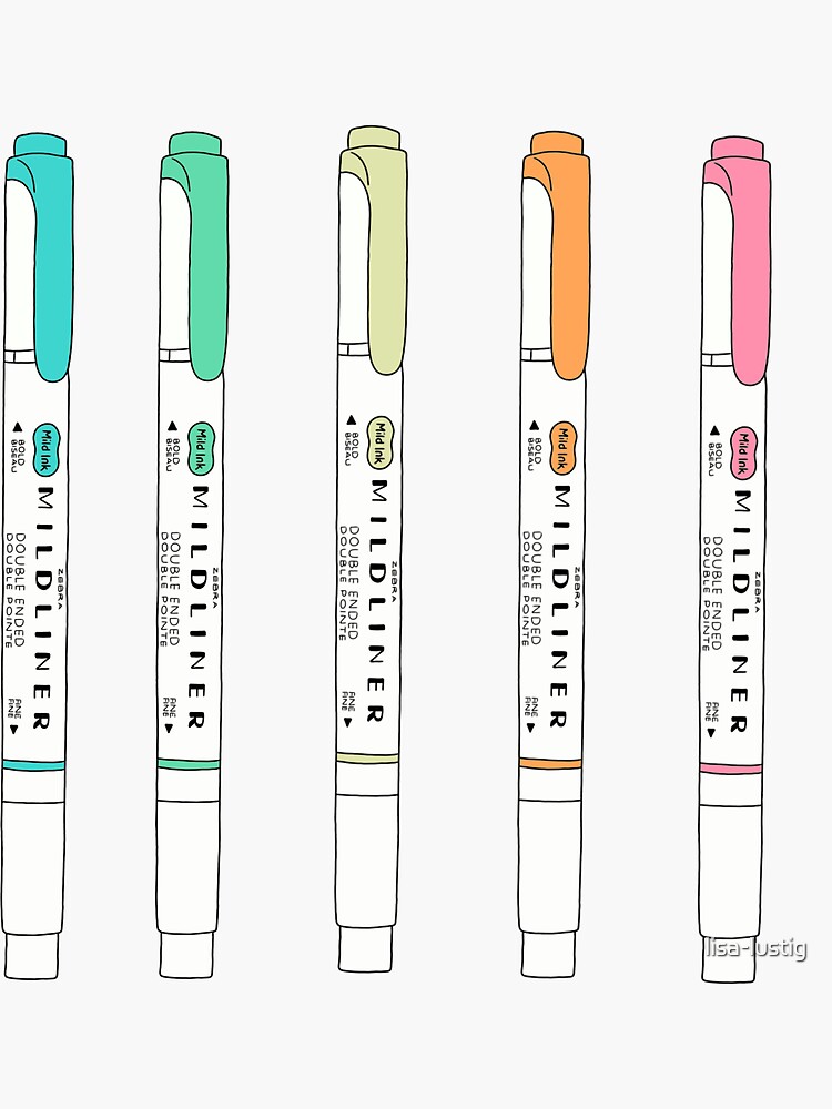 "Zebra Mildliner Pen" Sticker for Sale by lisa-lustig | Redbubble