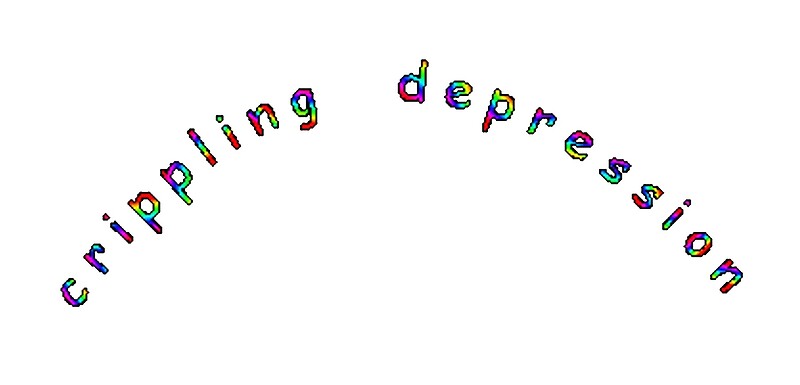 "crippling depression rainbow comic sans" by rick burkhart | Redbubble