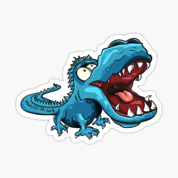 "Legendary funny blue Lizzard" Sticker by MadriaDesign | Redbubble