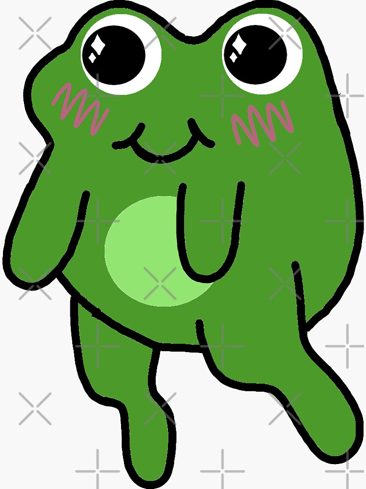 "Cute, Blushing Frog | Tiny, Shy Frog Dude " Sticker for Sale by ...