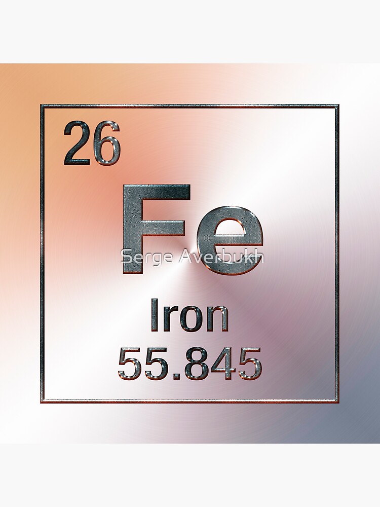 "Periodic Table of Elements - Iron (Fe)" Sticker for Sale by Captain7 ...