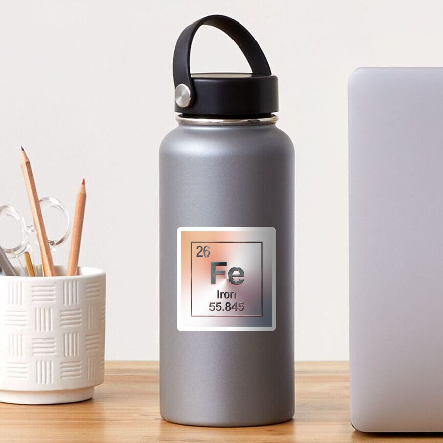 "Periodic Table of Elements - Iron (Fe)" Sticker for Sale by Captain7 ...