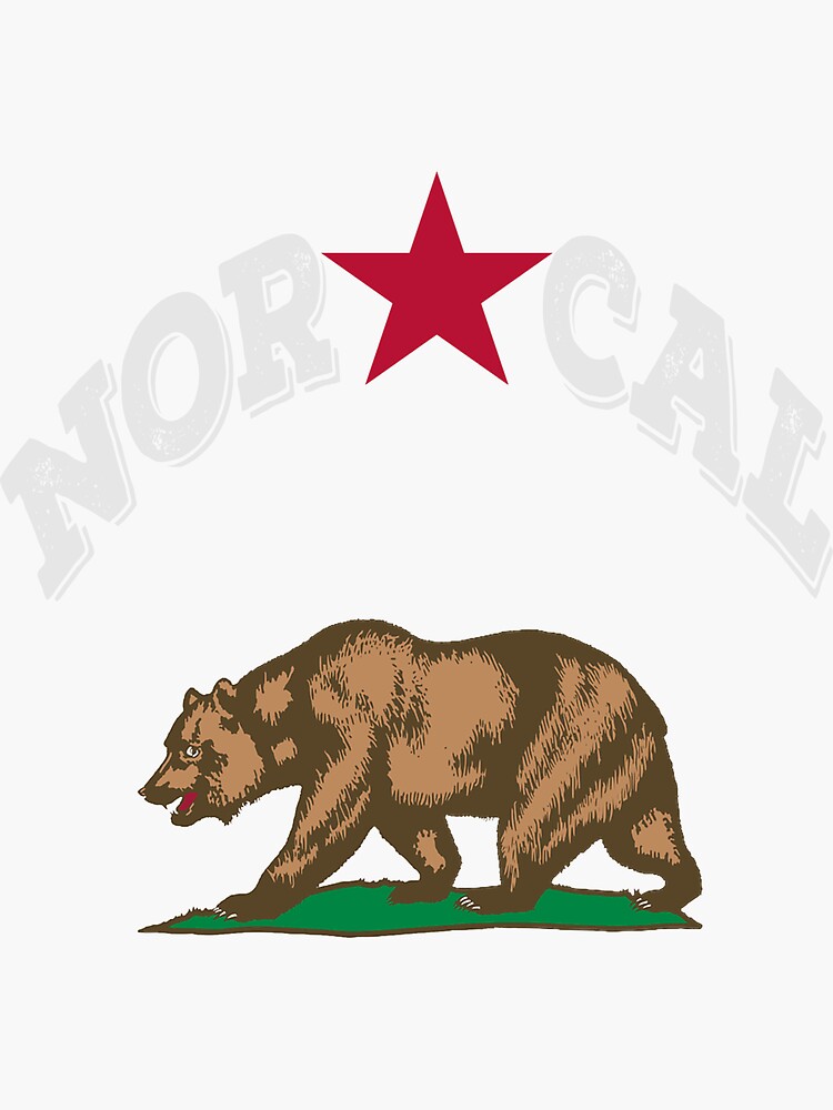 "Norcal Northern California Bear With Star Design " Sticker for Sale by ...