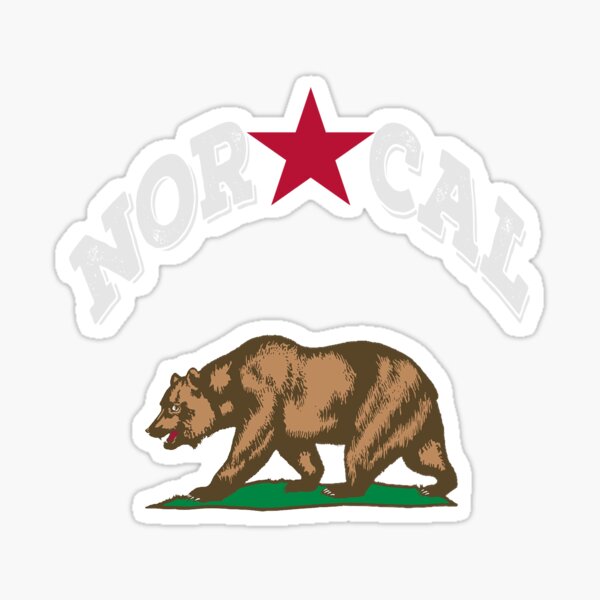 "Norcal Northern California Bear With Star Design " Sticker for Sale by ...