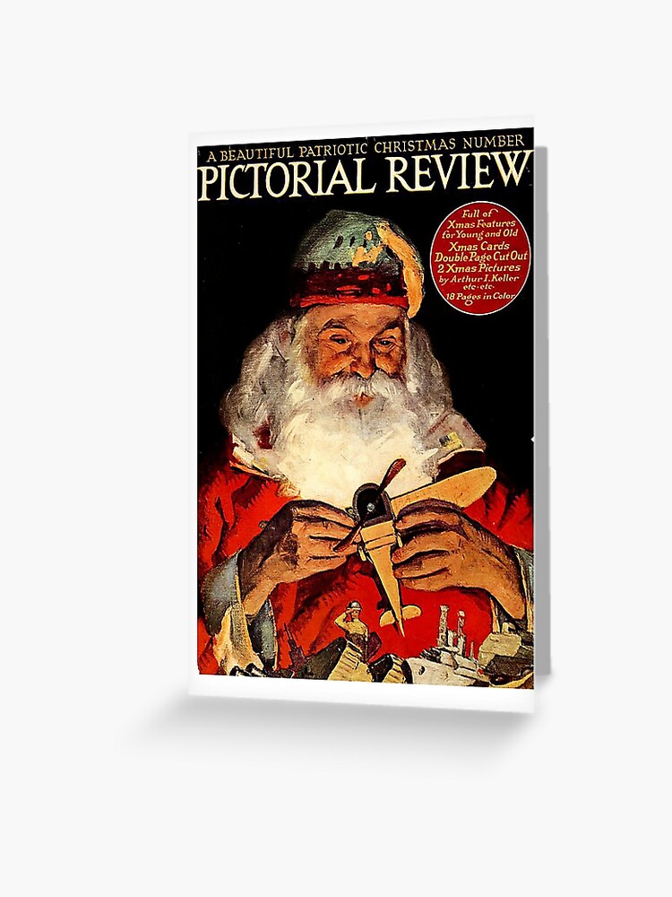 "Vintage Santa Pictorial Review Magazine Cover (1918)" Greeting Card ...