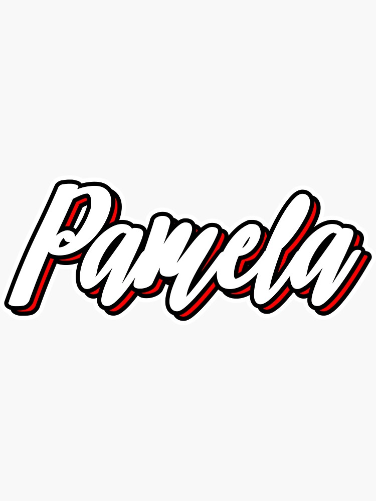 Pegatina «Nombre de Pamela - diseño de letras a mano» de sulies | Redbubble
