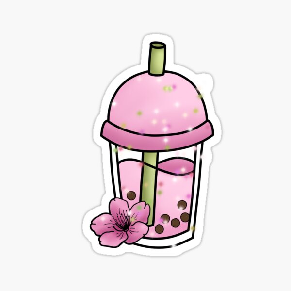 "Sakura Boba Bubble Tea" Sticker for Sale by mgmatarazzo | Redbubble