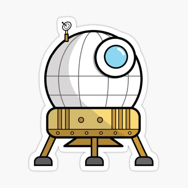 "Cartoon-lander" Sticker for Sale by MadoreMakes | Redbubble