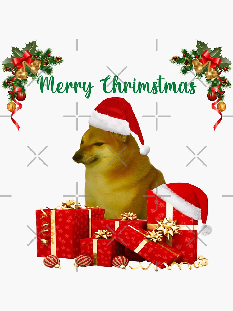"Christmas Cheems" Sticker for Sale by UncleApo | Redbubble