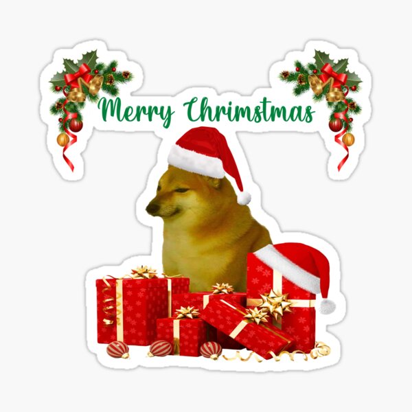 "Christmas Cheems" Sticker for Sale by UncleApo | Redbubble