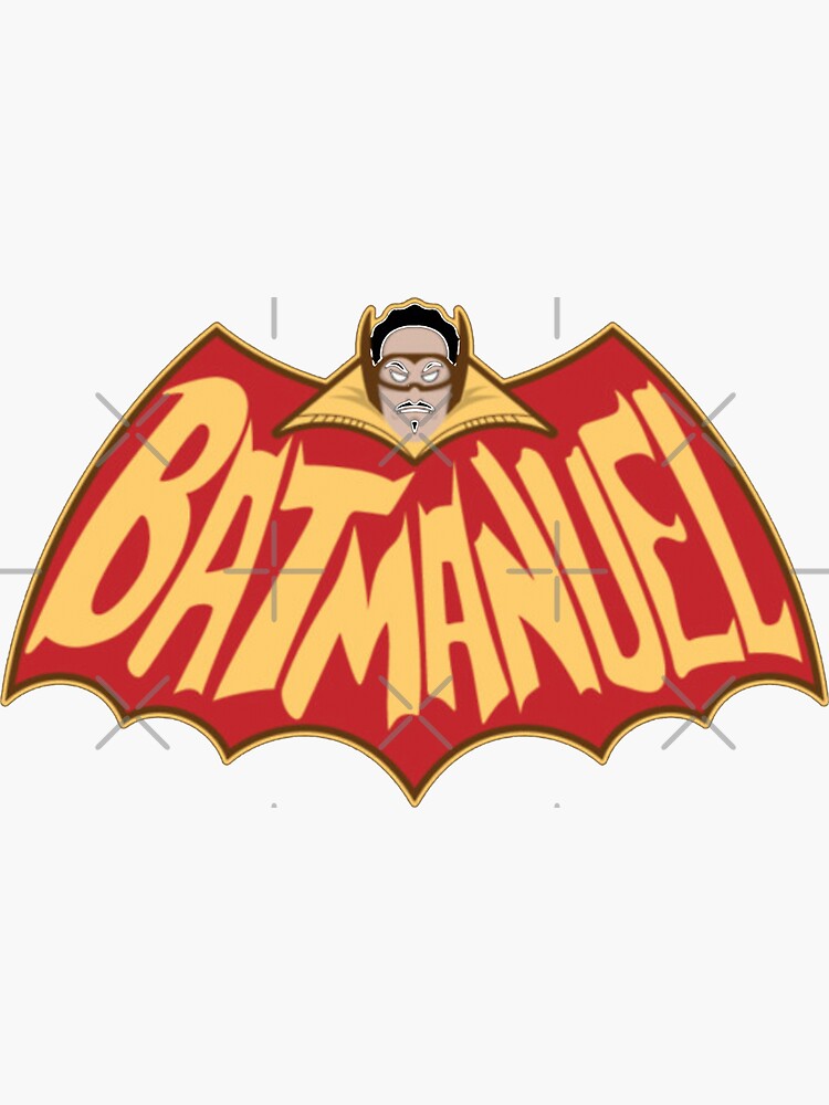 "Batmanuel Tick" Sticker by kdpearce1 | Redbubble