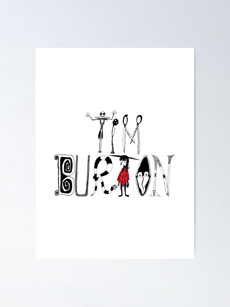 "Tim Burton "Alphabet"" Poster for Sale by Mita Hego | Redbubble