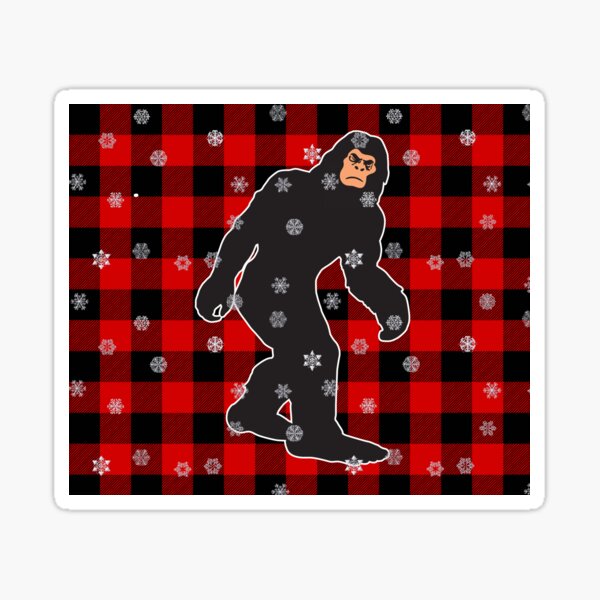 "Buffalo plaid christmas bigfoot christmas yeti" Sticker for Sale by ...