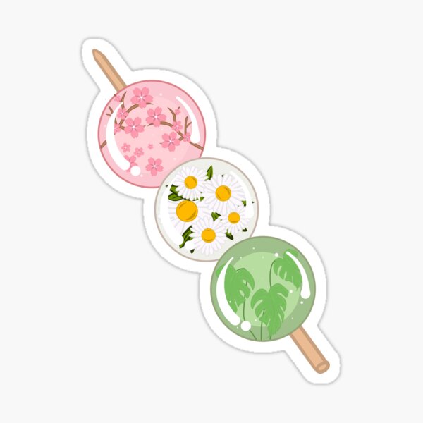 "Flower Themed Japanese Dango" Sticker by artofspaghett | Redbubble