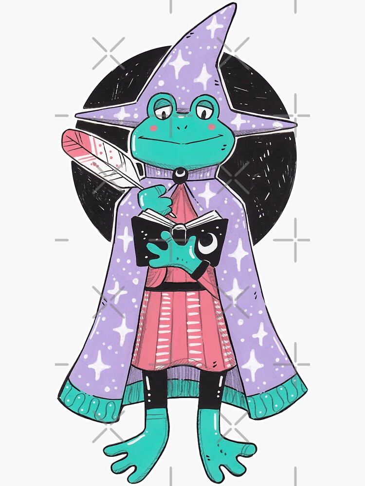 "Wizard Frog" Sticker by kattvalk | Redbubble
