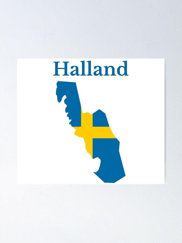 "Halland Province Map, Swedish Province, Sweden." Poster for Sale by ...