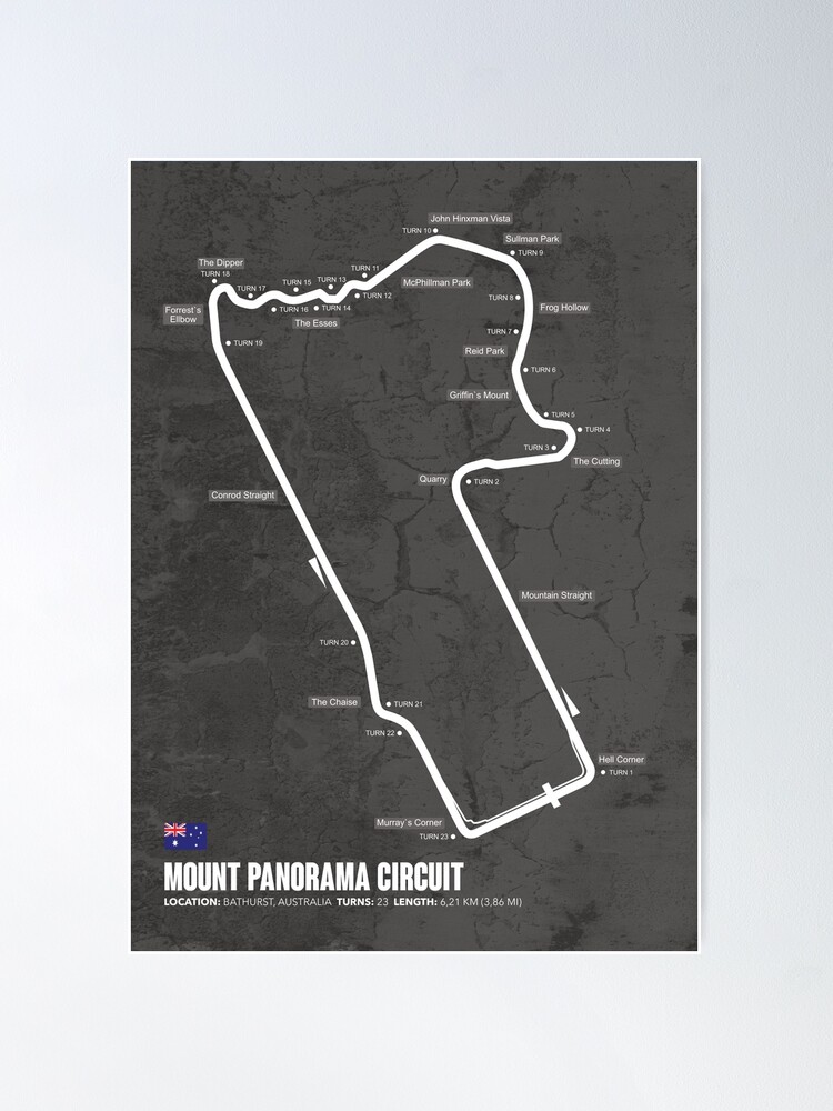 "Mount Panorama Circuit" Poster by Mapstars | Redbubble