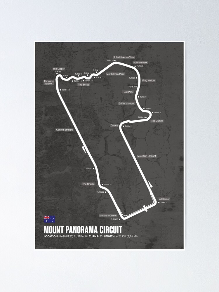 "Mount Panorama Circuit" Poster for Sale by Mapstars | Redbubble