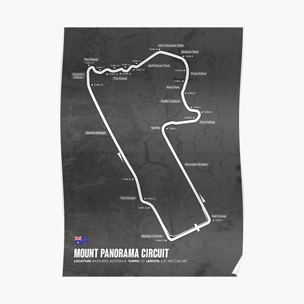 "Mount Panorama Circuit" Poster for Sale by Mapstars | Redbubble
