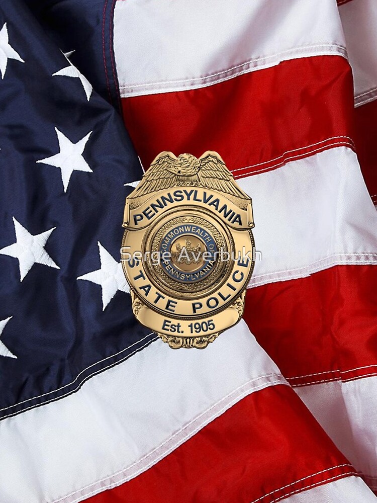 "Pennsylvania State Police - PSP Badge over American Flag" iPhone Case ...